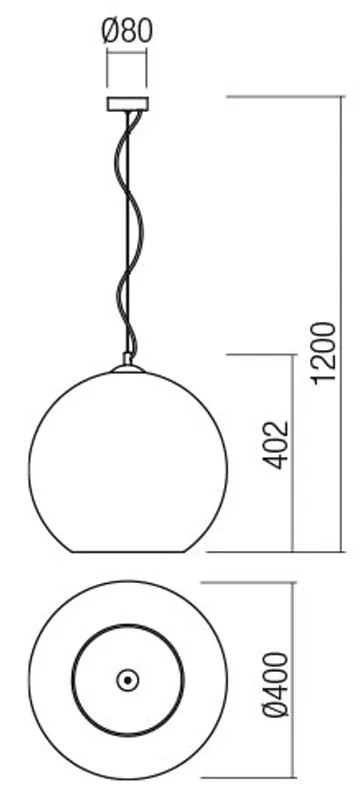 Redo 01-2077 závěsné svítidlo Bowl kouřově šedé, E27, ø40cm