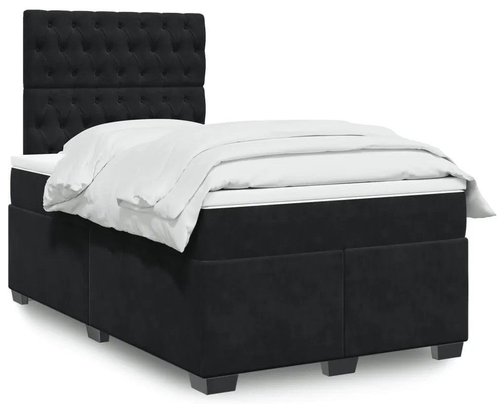 Box spring postel s matrací černá 120 x 190 cm samet 3293166