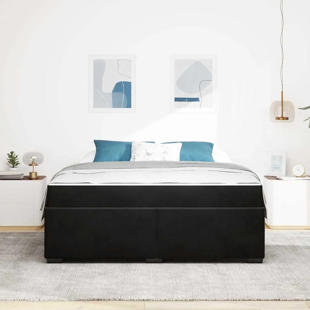 Rám postele s matrací Černá 180 x 200 cm textil 3399304