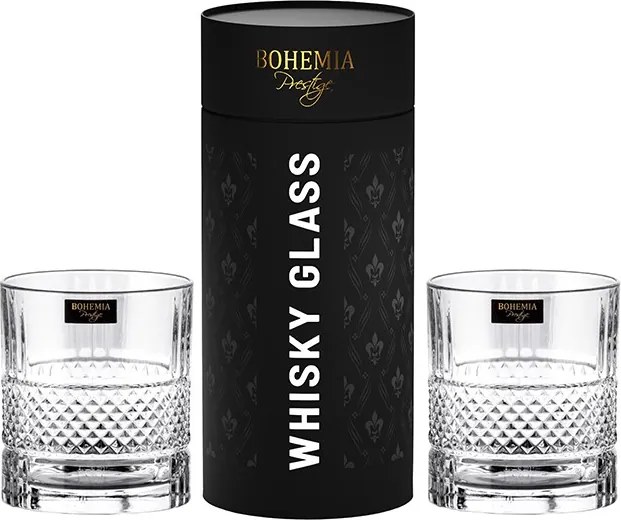 BOHEMIA PRESTIGE ELEGANTE SKLENICE NA WHISKY V TUBĚ 320ML SADA 2KS