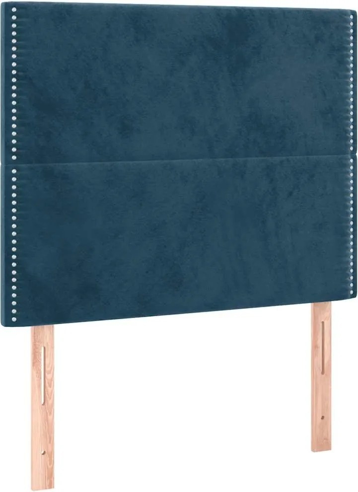 Box spring postel s matrací tmavě modrá 100x200 cm samet 3137771