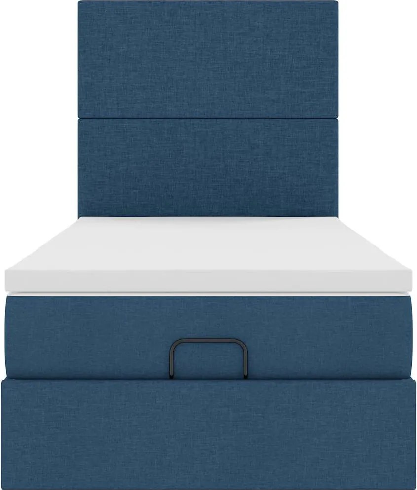 Osmanský rám postele s matrací modrá 90x190cm textil 3313042