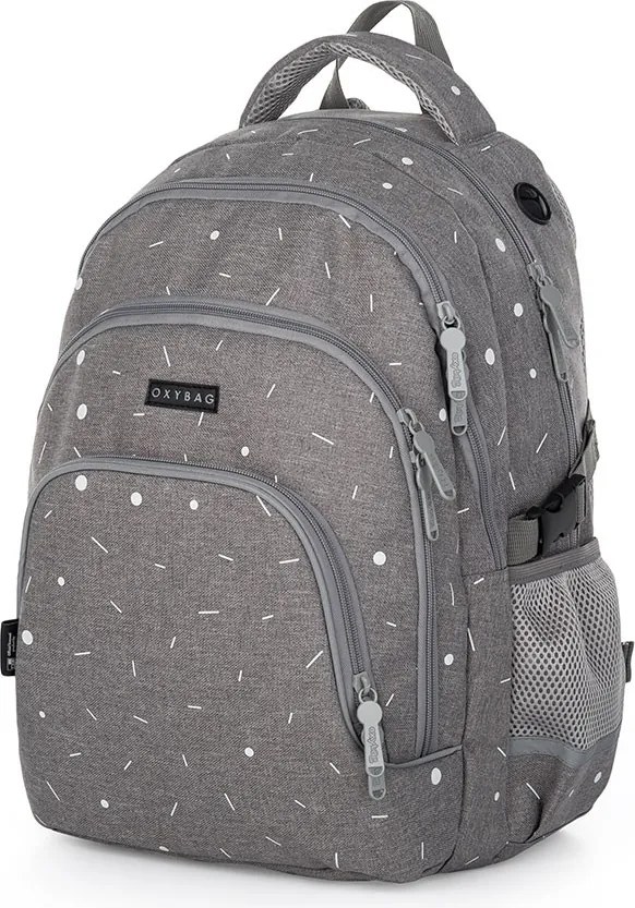 Oxybag Studentský batoh OXY SCOOLER Grey geometric
