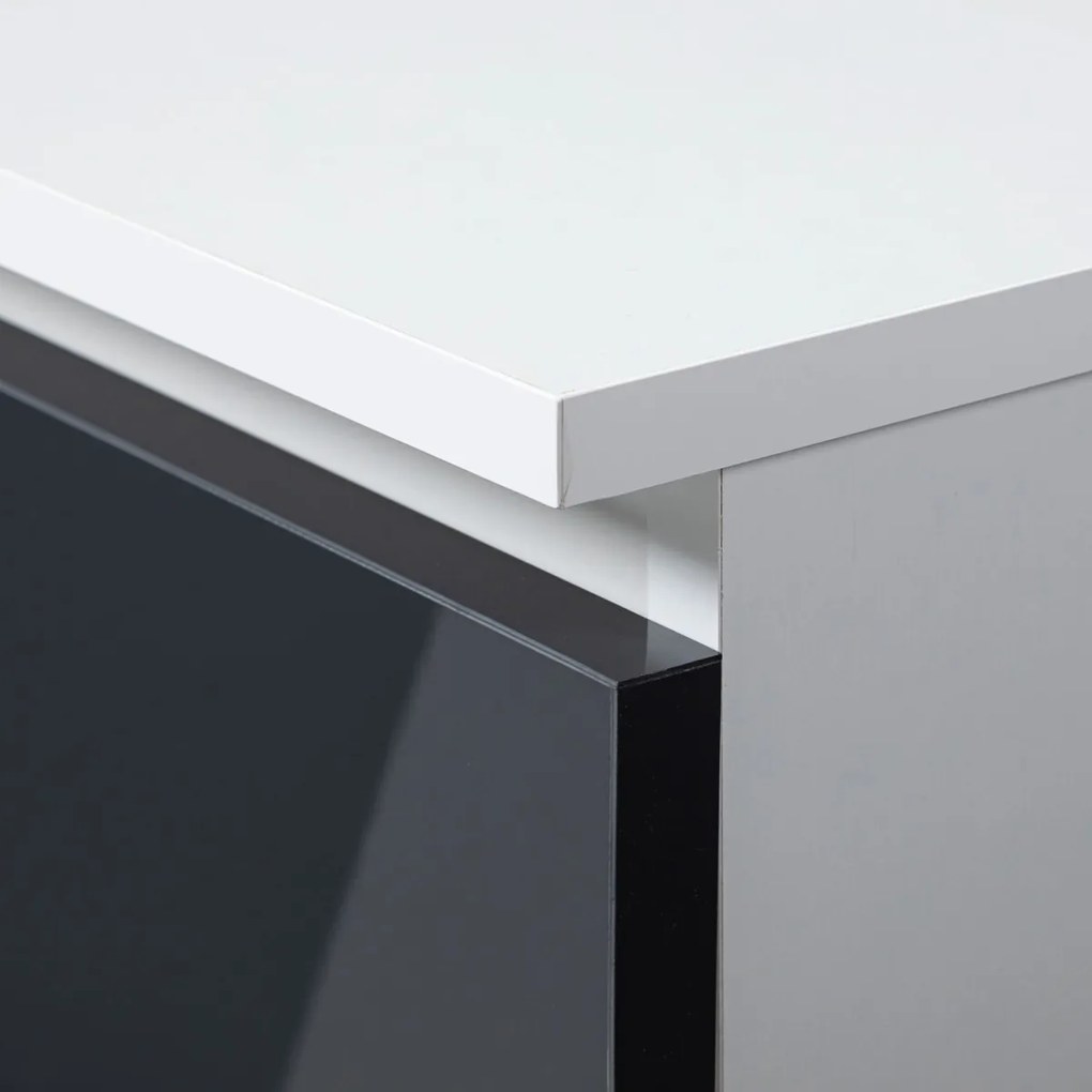 Komoda Rollo Z 140 cm grafit lesk/bílá