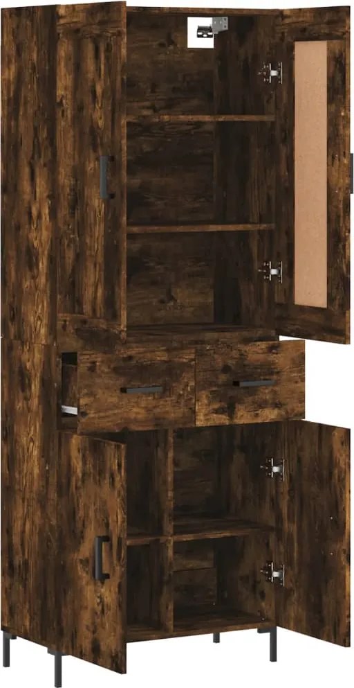 Skříň highboard kouřový dub 69,5 x 34 x 180 cm kompozitní dřevo 3199878