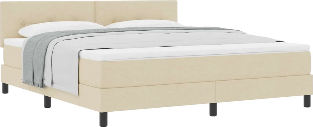 Postel s boxspringem s čelo Krémová 180 x 200 cm textil 3338711