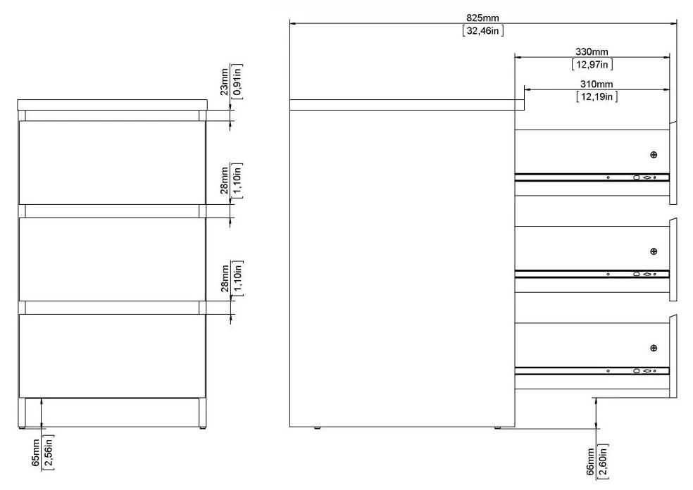 Tvilum Komoda Simplicity 237 beton/bílý lesk