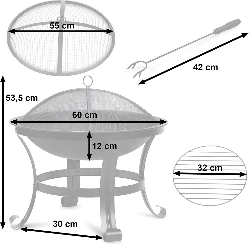 Zahradní ohniště 60 cm Berdsen BD-880