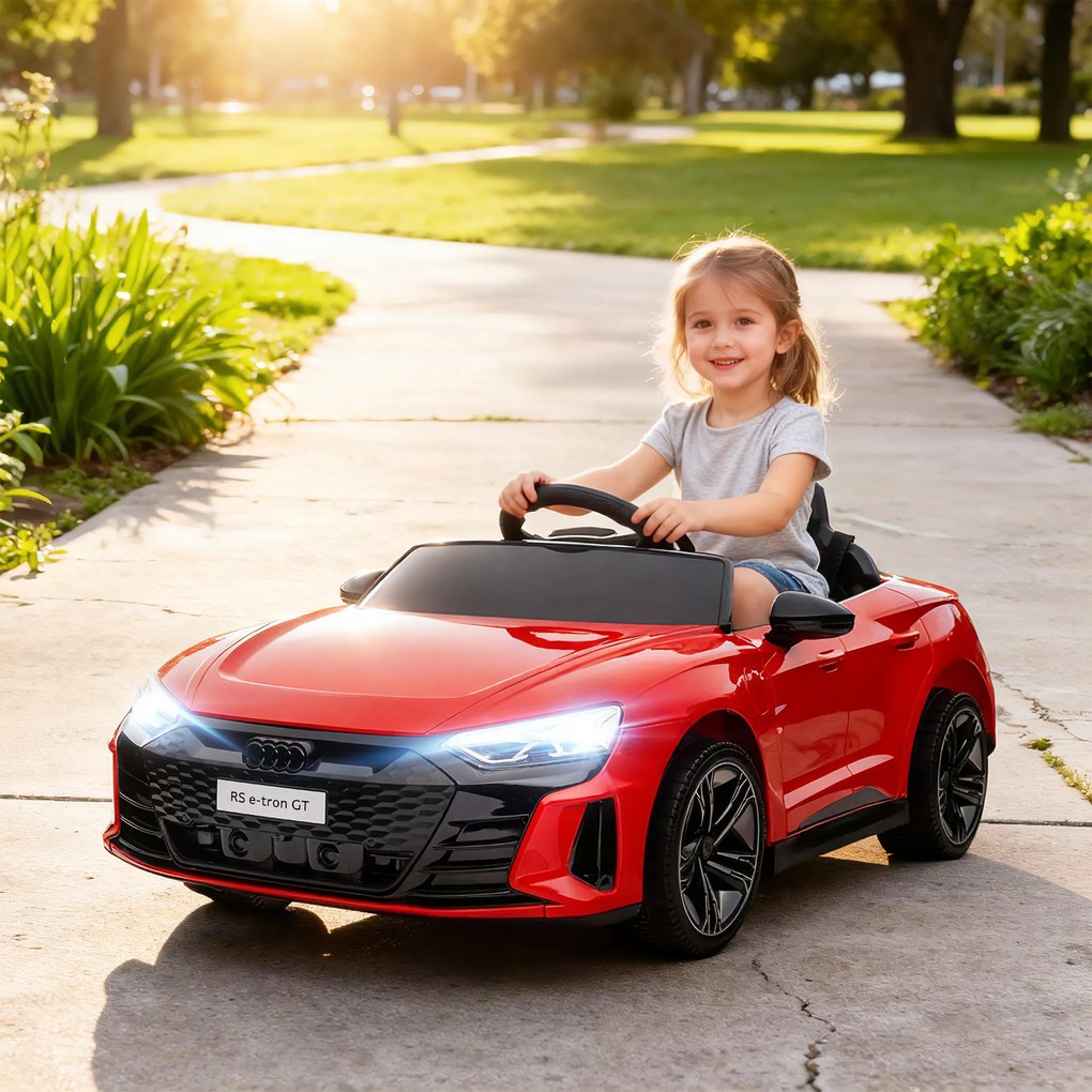 HOMCOM dětské elektrické autíčko, dětské autíčko na dálkové ovládání, AUDI RS e-tron GT dětské autíčko s bezpečnostním pásem, klaksonem a hudbou a sv…