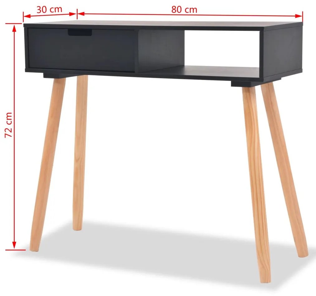 Odkládací stolek Moor - 80x30x72 cm | černý