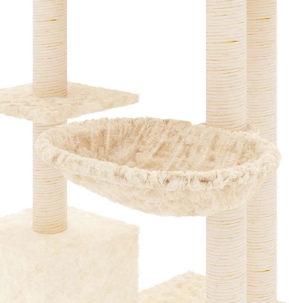Škrabadlo pro kočky se sisalovými sloupky krémové 142 cm 171591