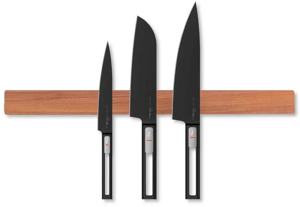 Wook | dřevěná magnetická lišta na nože - švestka montáž: montáž na zeď, velikost: 55 x 4 x 2 cm (10 nožů)