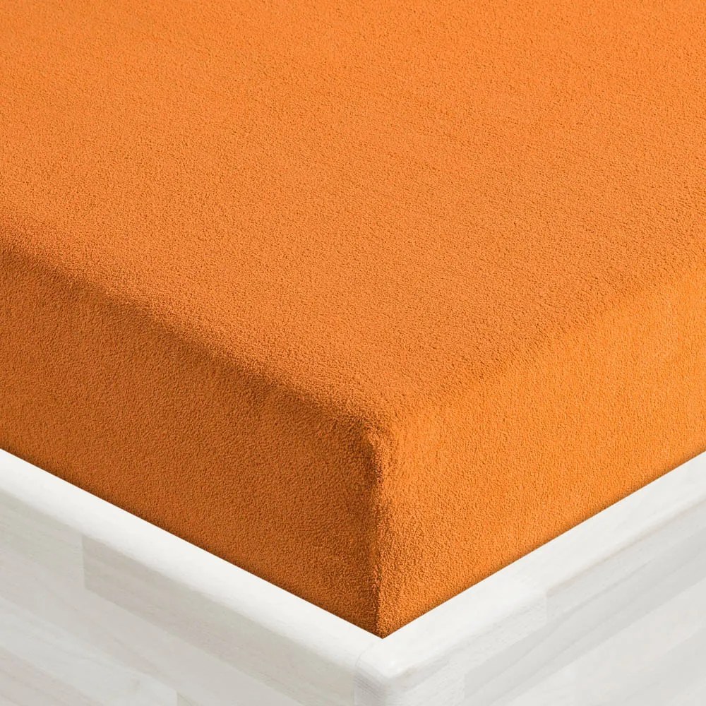 Froté napínací prostěradlo FR-006 Oranžové 80 x 200 - výška 20 cm