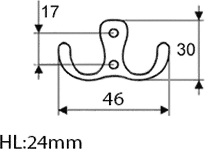 Aqualine Aqualine, Dvojitý háček, černá mat, 10086B