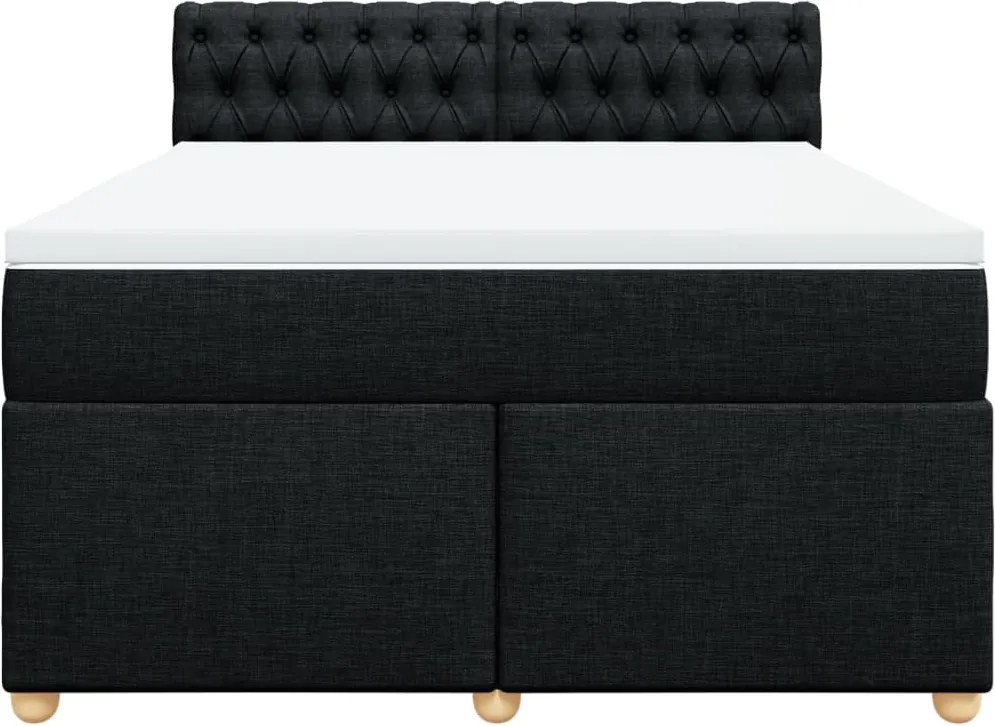 Box spring postel s matrací černá 140x200 cm textil 3289012