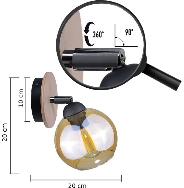 Nástěnné bodové svítidlo THEA WOOD 1xE27/60W/230V