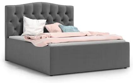 Čalouněná postel RIVA 140x200 cm Tmavě šedá