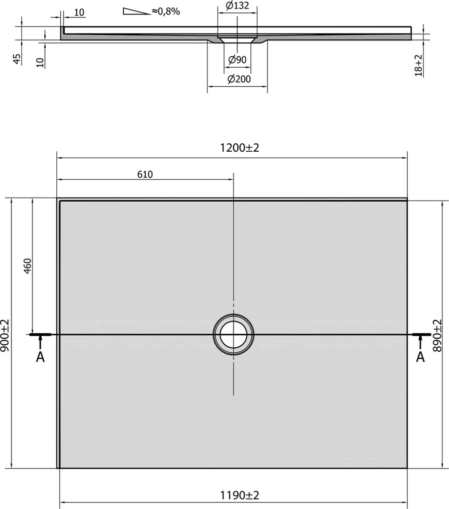 Polysan MIRAI 120 x 90 cm sprchová vanička obdélníková z litého mramoru 73179 levá
