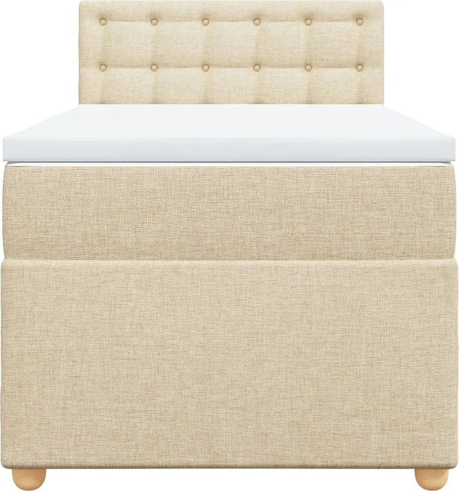 Box spring postel s matrací krémová 90x200 cm textil 3288882