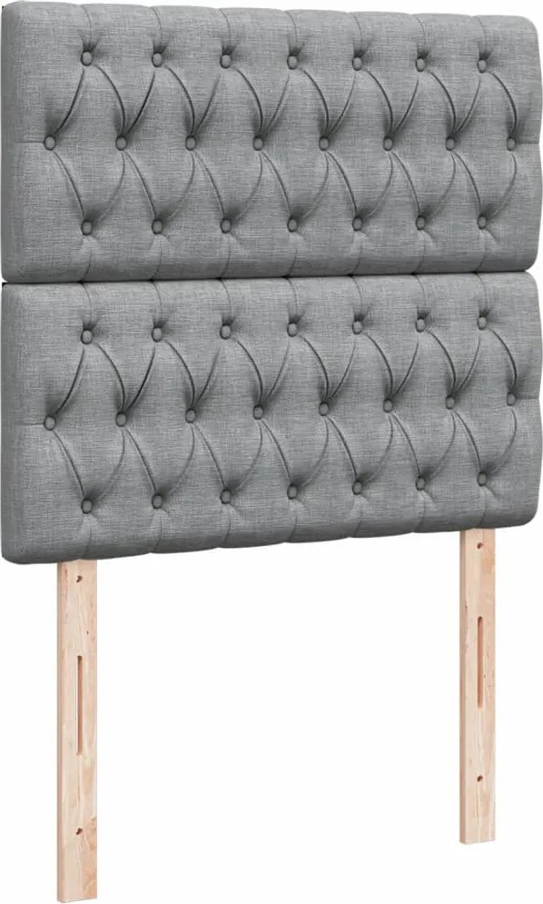 Box spring postel s matrací světle šedý 100 x 200 cm textil 3291198