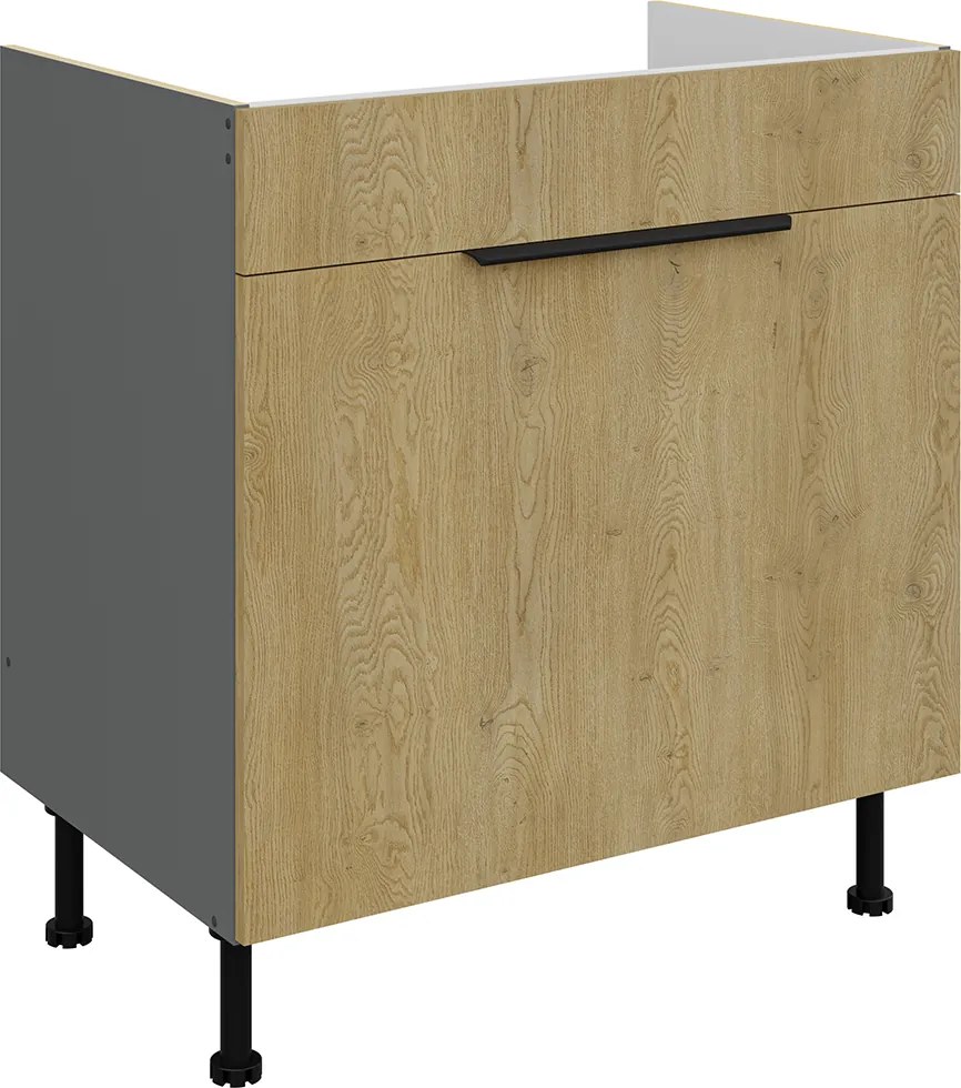 CREMONA ac | dolní skříňka 80 ZL 1S dřezová | 80 cm | PREMIUM BOX | antracit/cremona