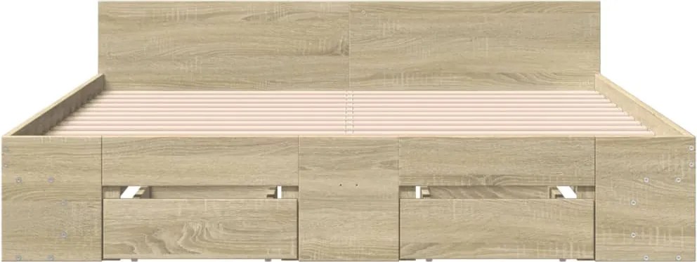 Rám postele se zásuvkami dub sonoma 140x190 cm kompozitní dřevo 3280764