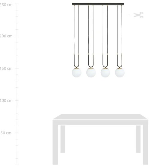 Lustr na lanku GLAM 4xE14/10W/230V černá