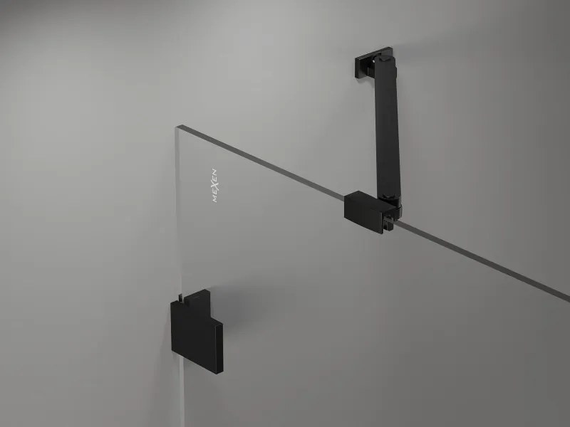Mexen Lunar-F, skládací sprchový kout levý 100 x 80 cm, 8mm čiré sklo, černý profil, 836-100-080-70-00-L