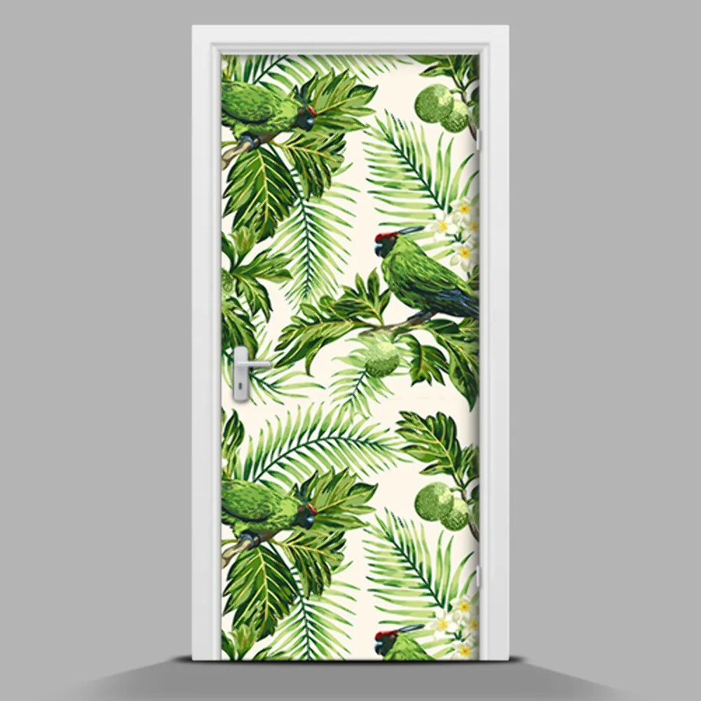 Wallmuralia Nálepka na dveře Tropické květiny 75x205