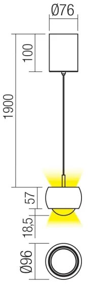 Redo 01-3547 - LED Lustr na lanku AVES LED/12W/230V pr. 9,6 cm CRI 90 zlatá