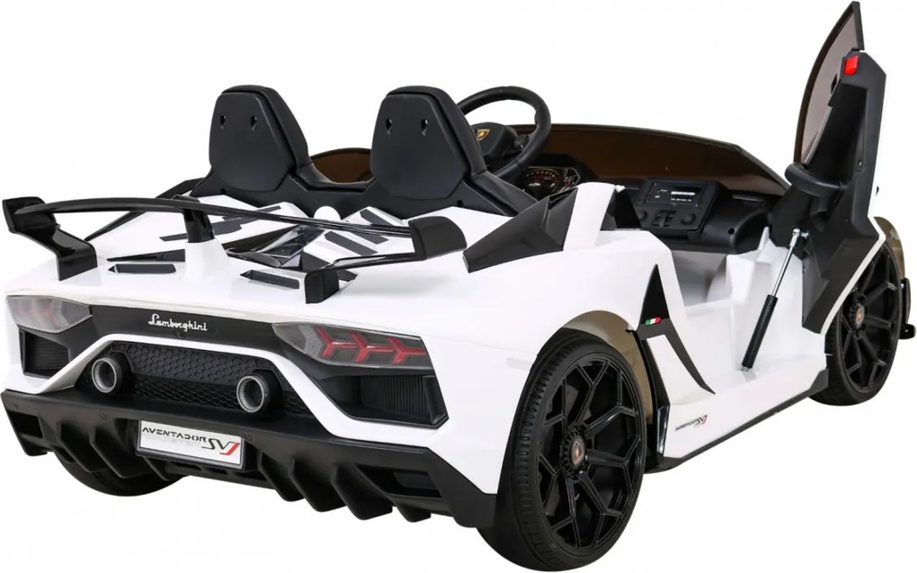 Ramiz Lamborghini SVJ DRIFT elektrické auto pro 2 děti bílé + funkce driftu + dálkové ovládání