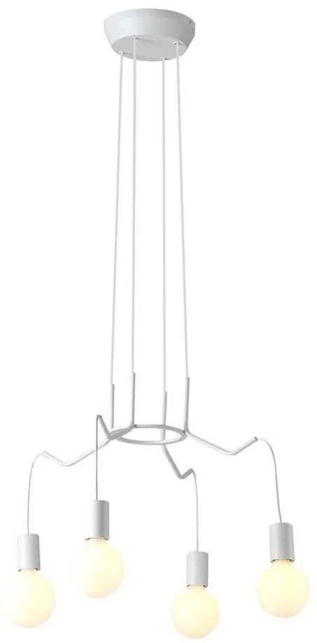 Lustr na lanku BASSO 4xE27/40W/230V bílá