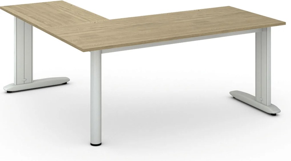 Rohový kancelářský stůl PRIMO FLEXIBLE, 180x180 cm, dub přírodní