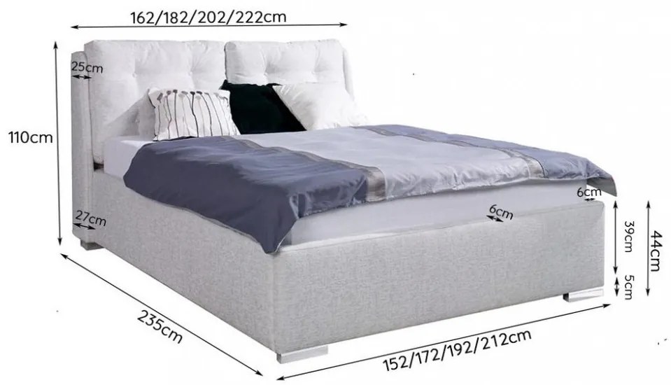Elegantní čalouněná postel IBIZA 160x200 cm Ficelle 4