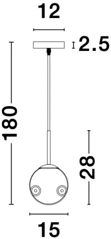 LED lustr Spada 15 chrom