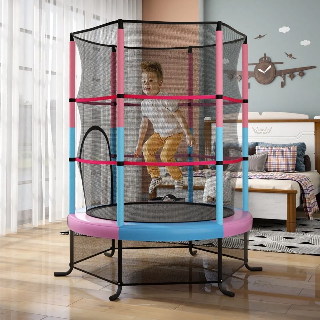 Costway Zahradní trampolína Ø165 cm s ochrannou sítí trampolína pojme až 135 KG