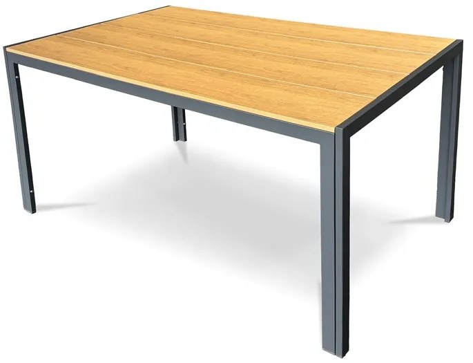 Zahradní stůl WOOD - hnědý polywood / šedá kovová konstrukce Barva: Hnědá