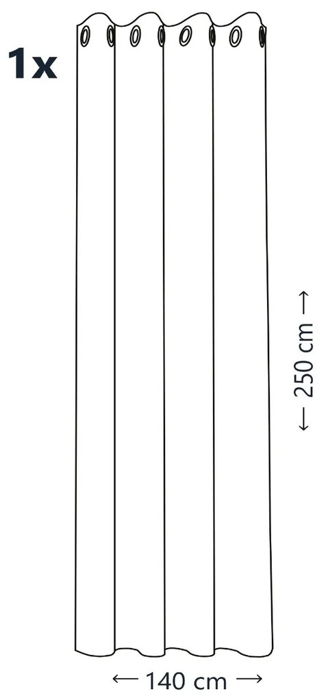 Zatemňovací závěsy s očky Listy Jinanu OXFORD 140x250 cm Stříbrný JAPANDI