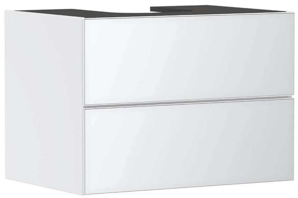 Hansgrohe Xevolos E - Umyvadlová skříňka 78x56x55 cm, 2 zásuvky, matná bílá/metalická bílá 54187320