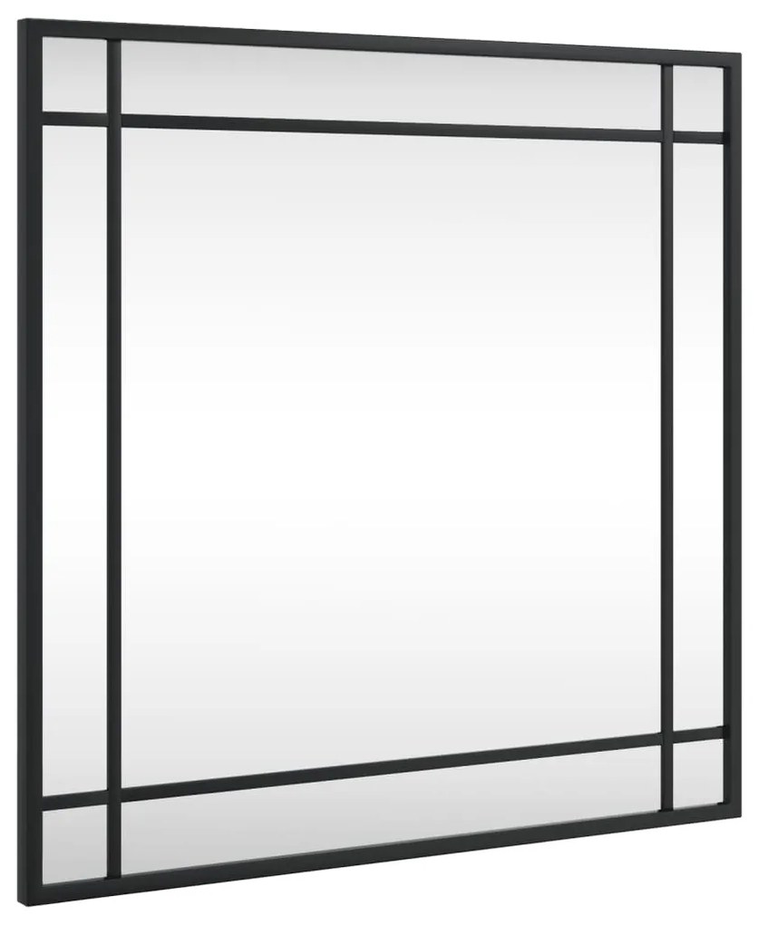 vidaXL Nástěnné zrcadlo černé 50 x 50 cm čtverec železo