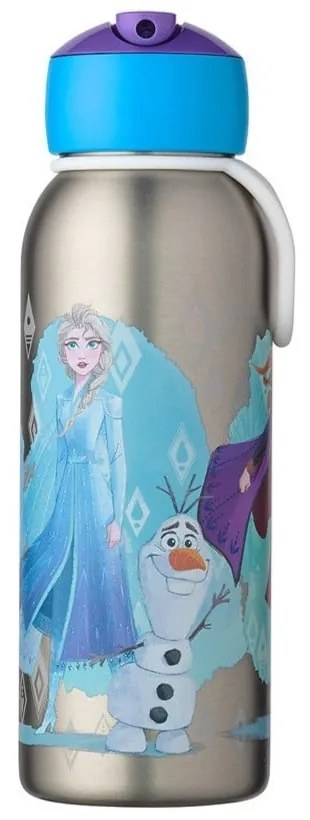 Nerezová dětská lahev ve stříbrné barvě 350 ml Frozen 2 – Mepal