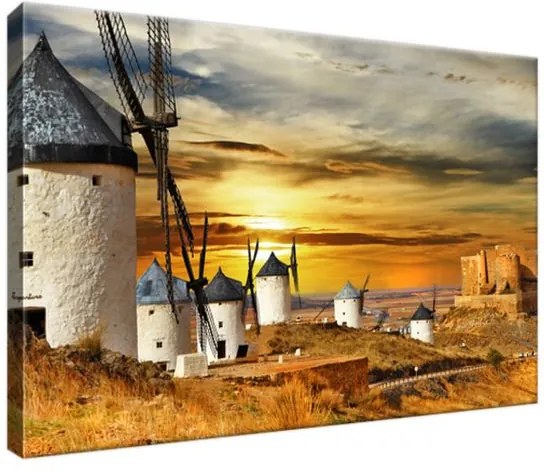Obraz na plátně Větrné mlýny ve Španělsku 30x20cm 2352A_1T