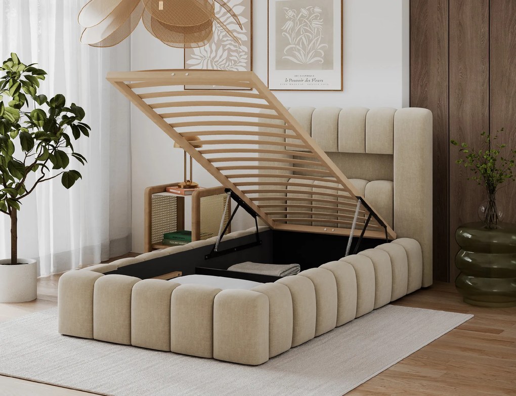 Postel Lamica 90x200 + Dřevěný rám/Standardní zdvih/kontejner