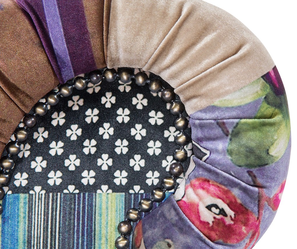 Prošívané fialové patchwork čalouněné křeslo CHESTERFIELD Beliani