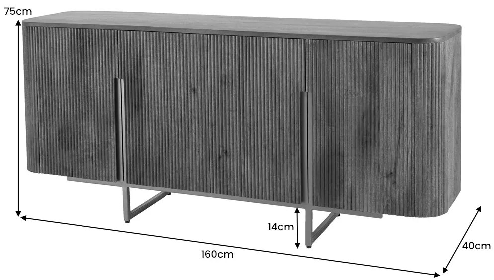 Designová komoda Daichi 160 cm mango