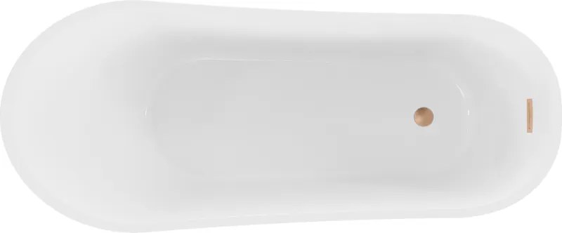 Mexen Alta, volně stojící vana 170 x 75 cm, bílá-černá, měděný matný přepad, 52141707575-65