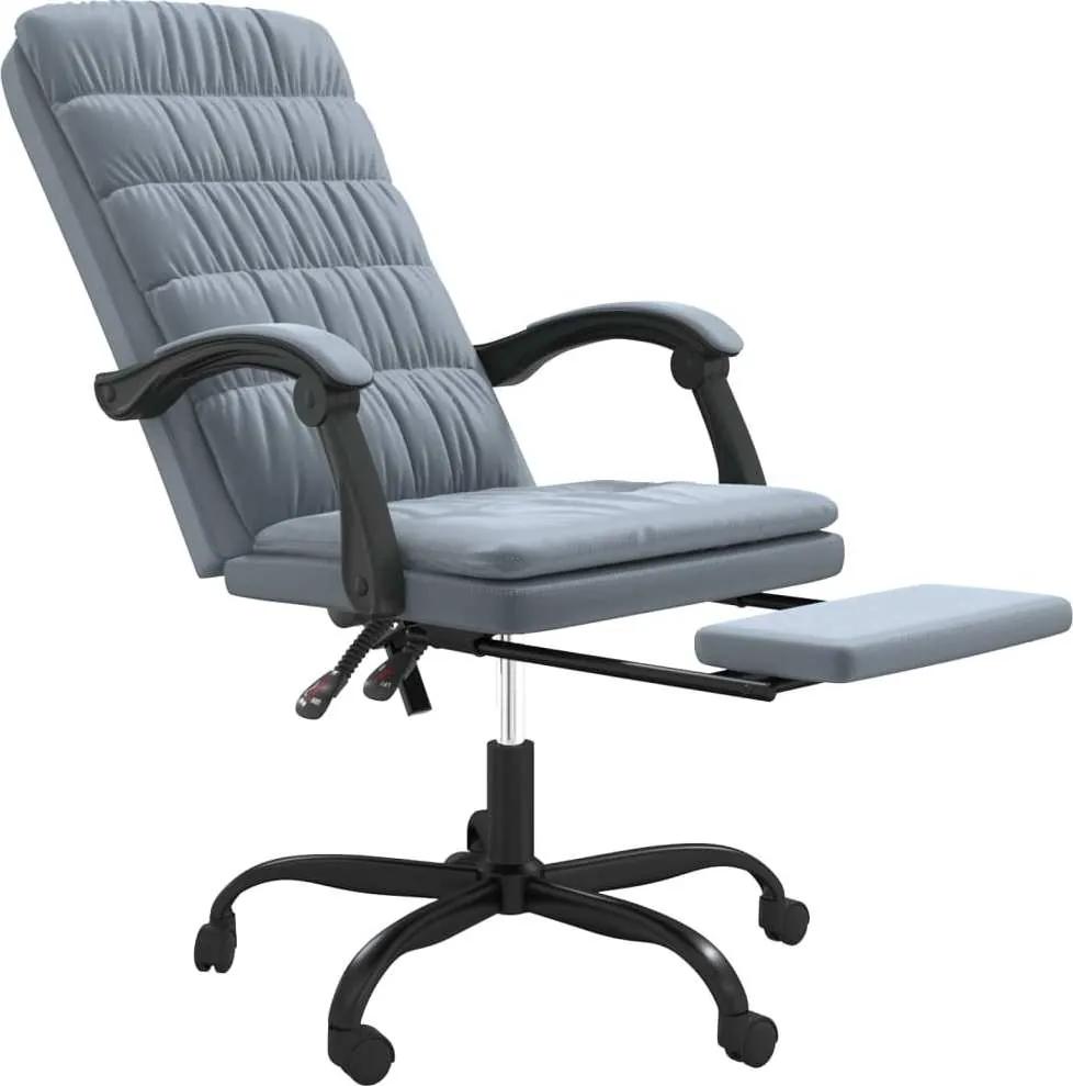 vidaXL Polohovací kancelářská židle samet [349651] Barva: Tmavě šedá
