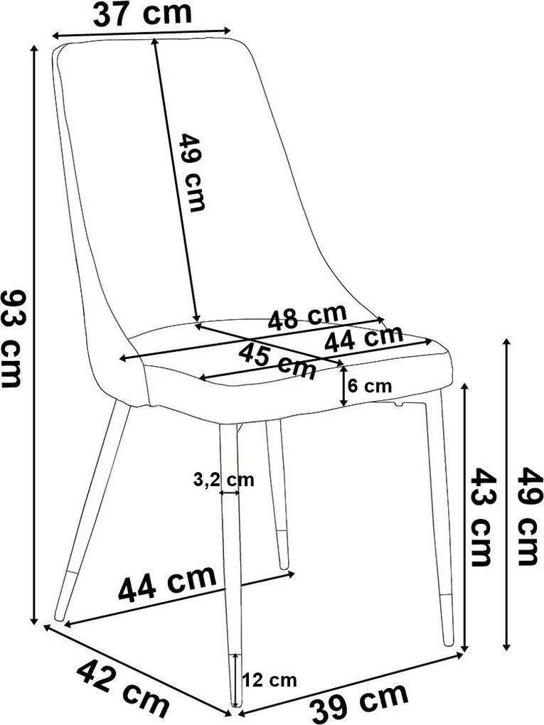 Čalouněná designová židle ForChair V černá