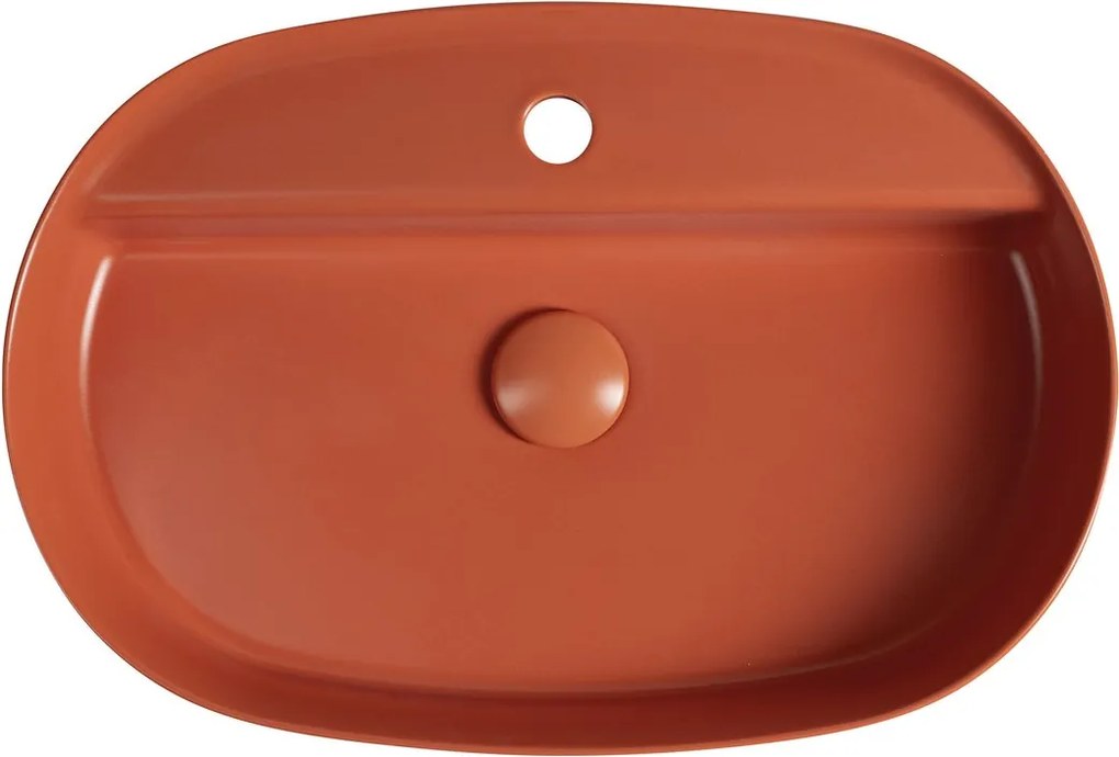 Isvea Isvea, INFINITY OVAL keramické umyvadlo na desku, 60x40cm, terracotta, 10NF65060-2U