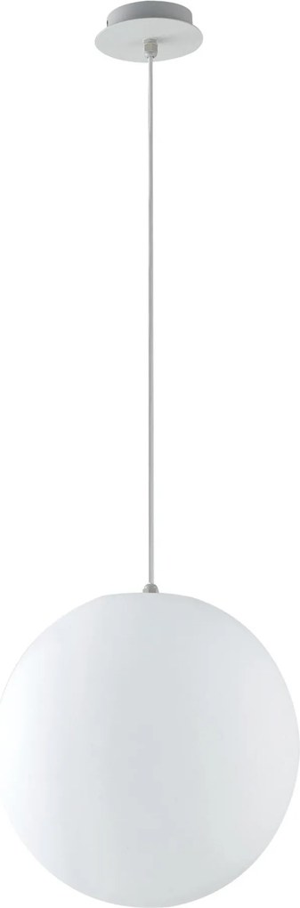 FAN I-GECO-SFERA-S30 Závěsné venkovní svítidlo Geco, bílá, 1 x E27, IP65, výška 150 cm - FANEUROPE
